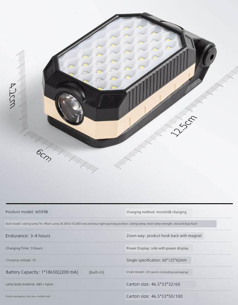 Светодиодный рабочий фонарь, фонарь для ремонта авто, перезаряжаемый ремонтный фонарь, сильный свет,