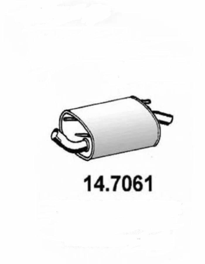 Задняя часть глушителя ASSO 14.7061, Kia Sportage 2.0, 2.0-16v 4-94