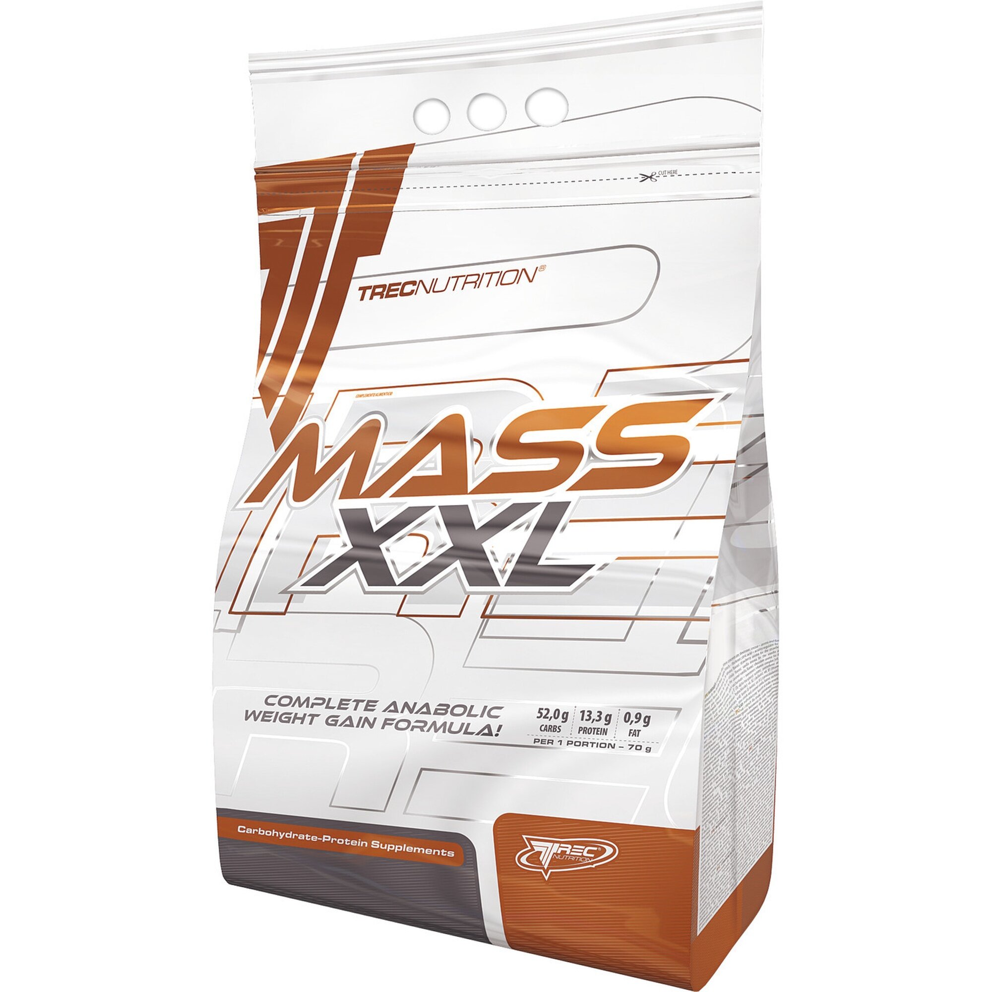 Гейнер Trec Nutrition "Mass XXL", для набора массы, клубника, 4800г