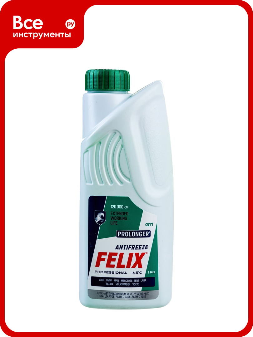 Антифриз FELIX PROLONGER-40 G-11, 1 кг, зеленый 430206030