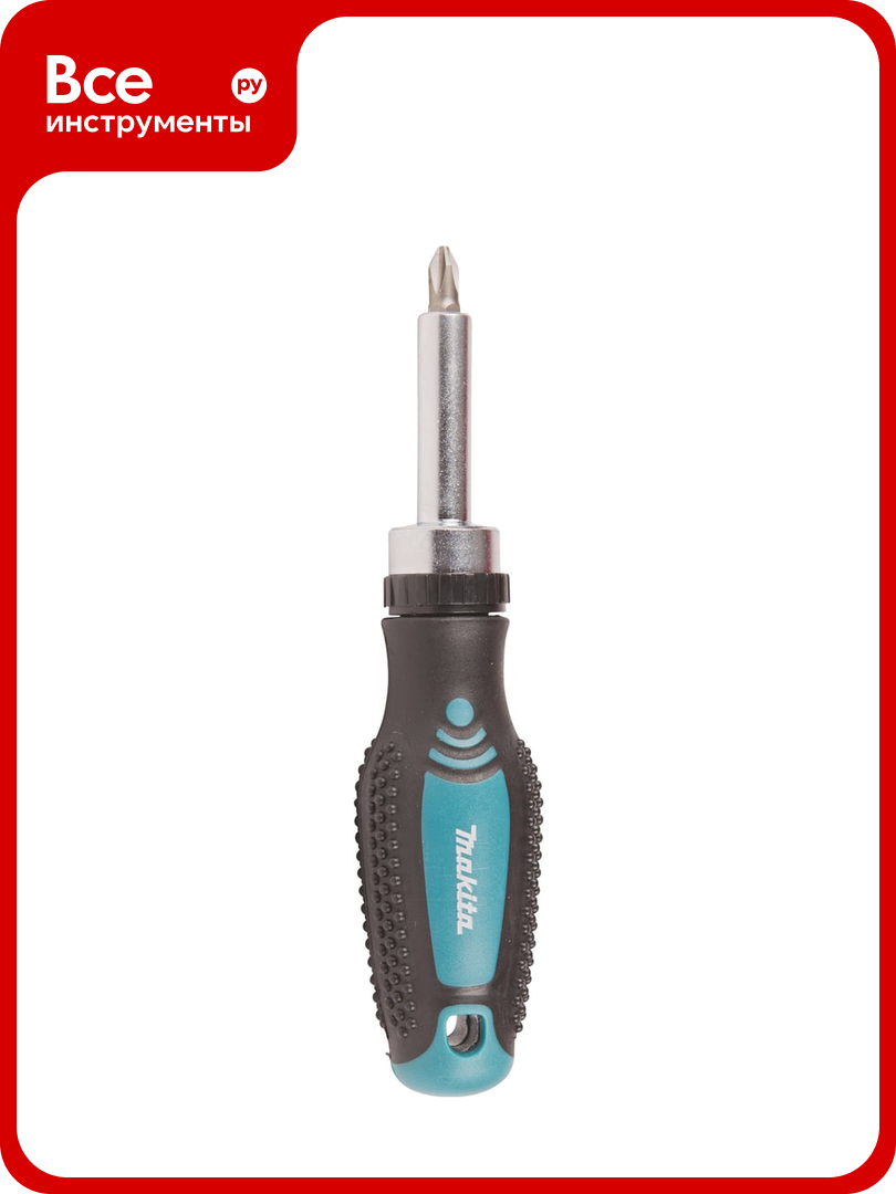 Ручная отвертка Makita D-58833, стальной стержень, размер PH2 для надежной фиксации крепежей