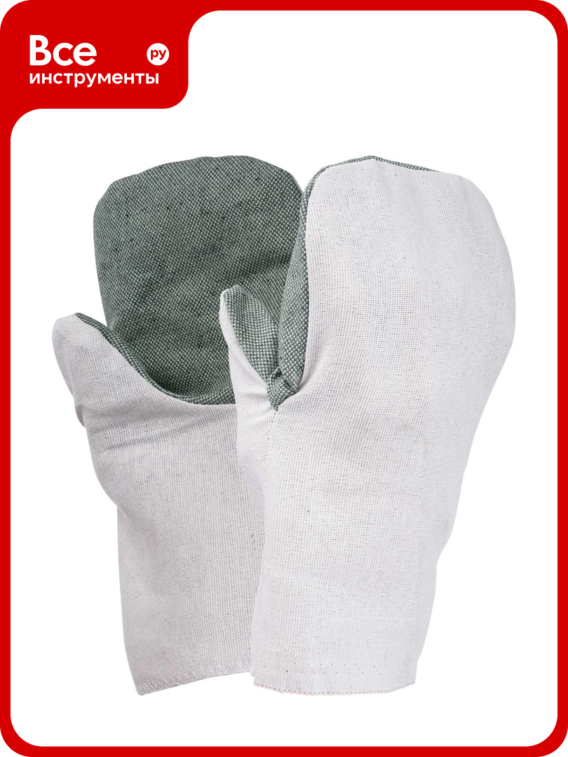 Рукавицы хлопчатобумажные с брезентовыми наладонниками, с подкладкой FORT ГОСТ