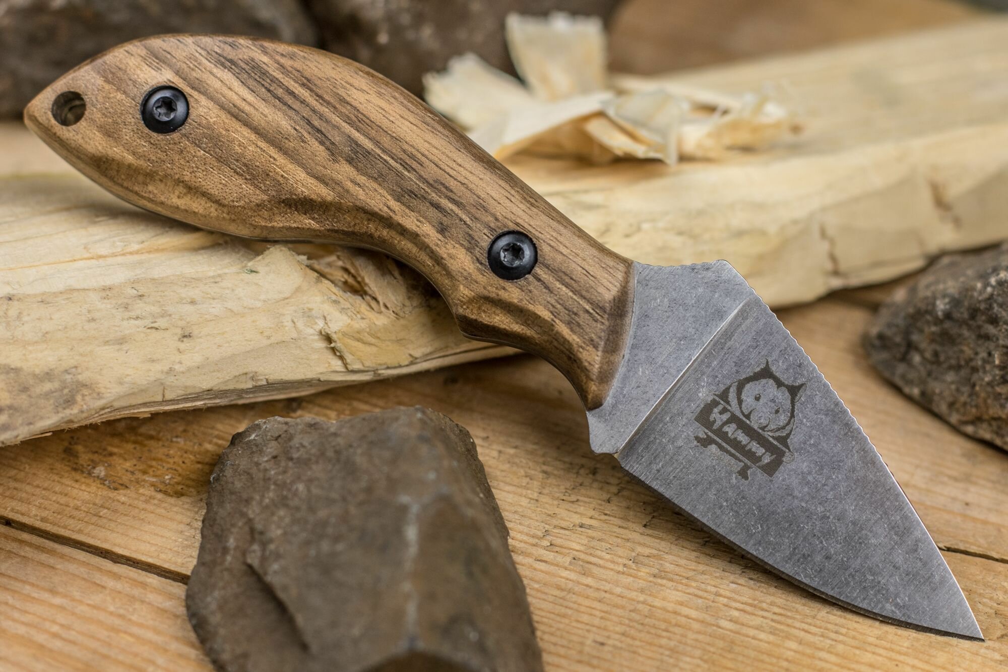 Туристический Нож от Kizlyar Supreme Hammy AUS-8 StoneWash, Walnut