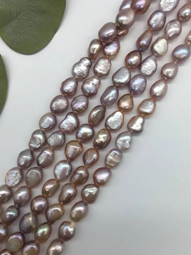 Жемчуг речной розовый 7-8 мм 1 нить бусы для рукоделия