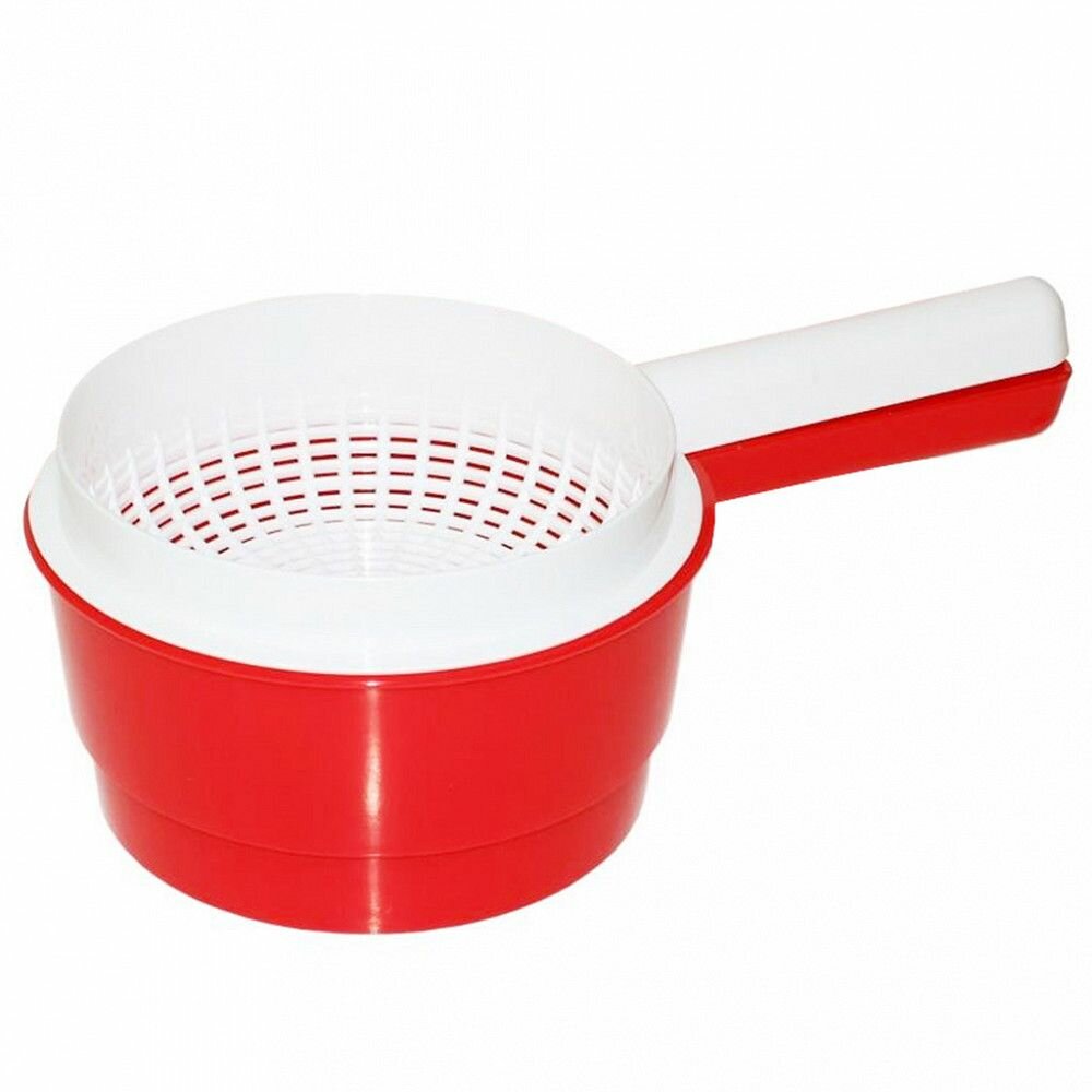 Сыродельница пластмассовая д11см, h8см, мини, красно-белый (Россия)