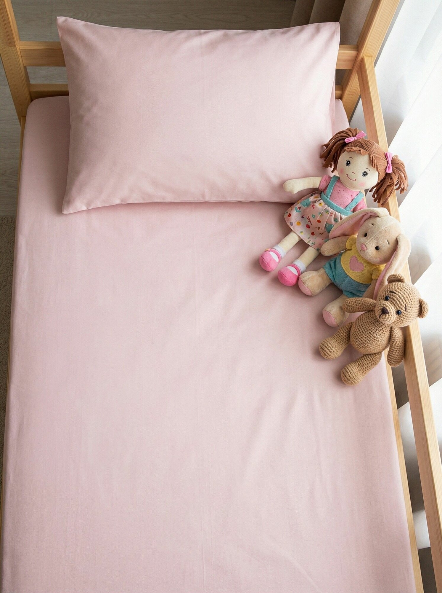 COROCOCO Простыня на резинке Пудра 180х90х22см.