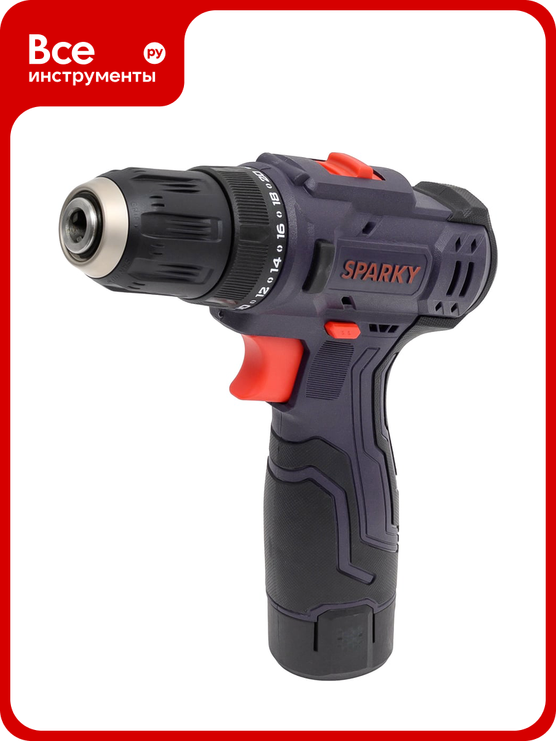 Аккумуляторная дрель-шуруповерт SPARKY BR2 12Li-C HD, работы со всеми