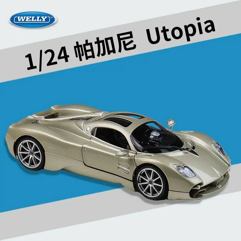 WELLY 1:24 Pagani Utopia металлическая модель автомобиля Gold