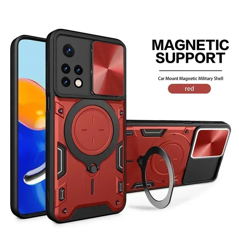 Красный чехол-подставка для Redmi 10 4G (10Prime)
