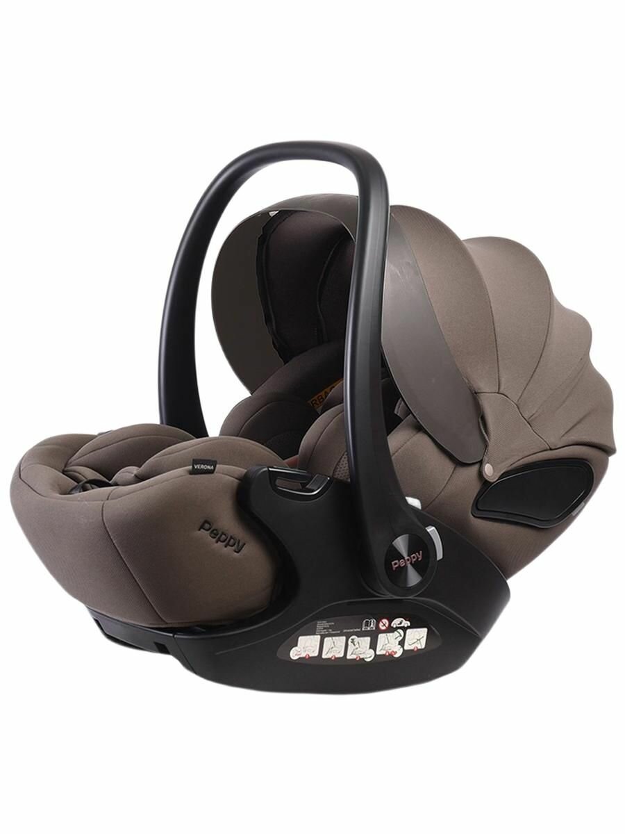 Автолюлька Peppy Verona I-Size 0-13кг Brownie (раскладывается 2 положения)