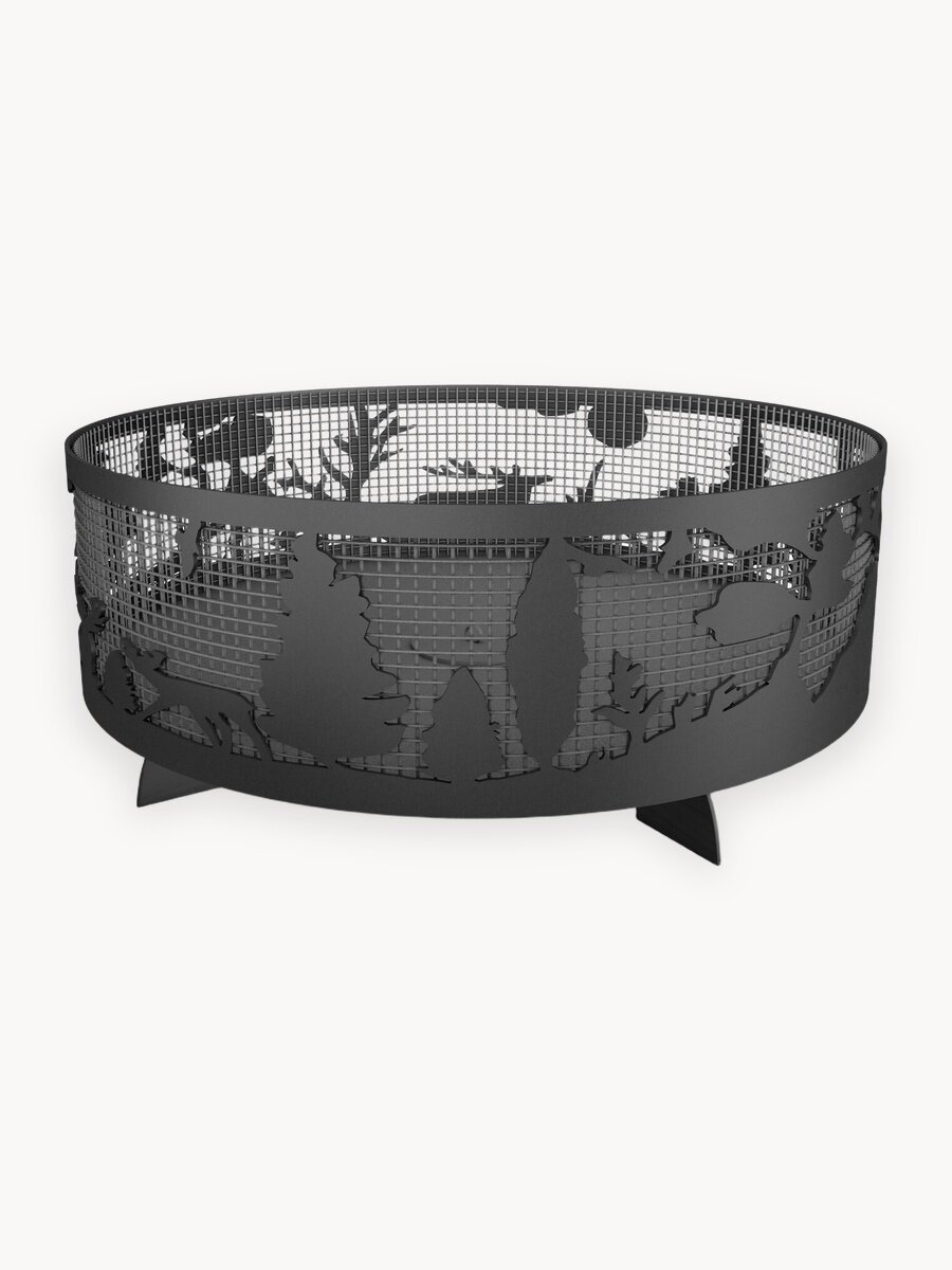 Костровая чаша Природа 60 см 0,3 см с сеткой-искрогасителем