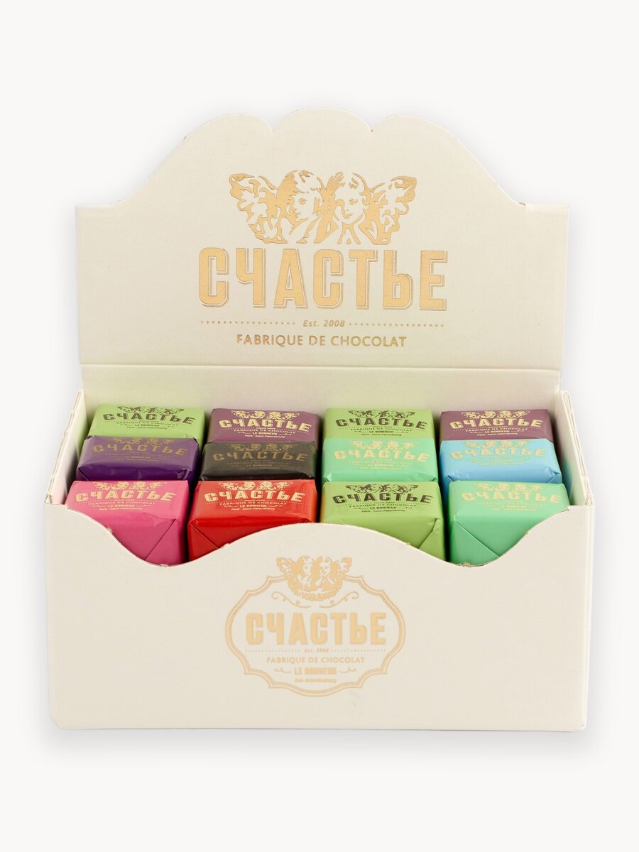 Конфеты ассорти пралине счастье в шоколаде, набор из 24 конфет 1200г