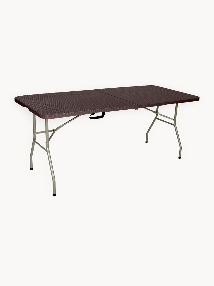 Стол садовый складной коричневый Lux 180х74х74 см, туристический раскладной, пластик, для дома, дачи и сада, Ами Мебель