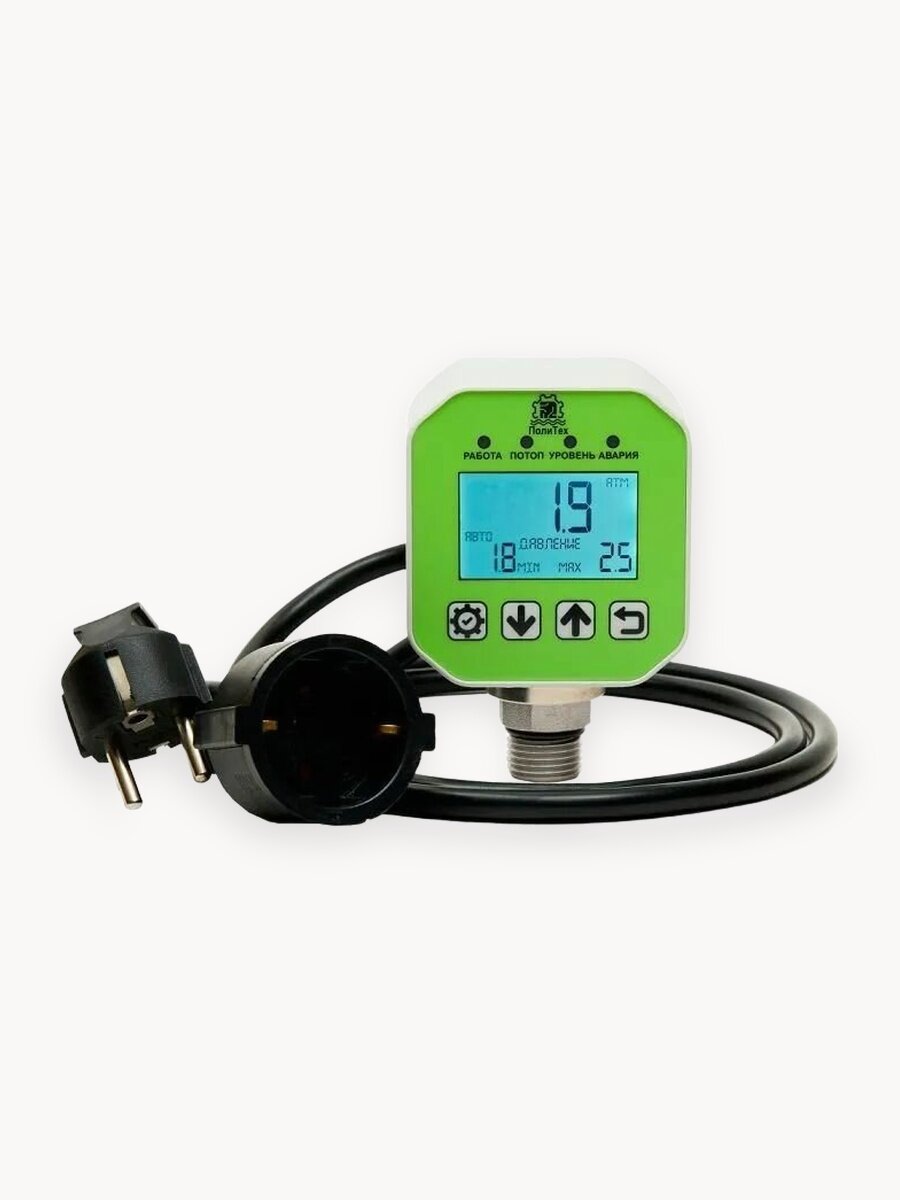 Расширенный контроллер насоса с плавным пуском/стопом, с кабелем, ПолиТех (1 МПа, 1/2)
