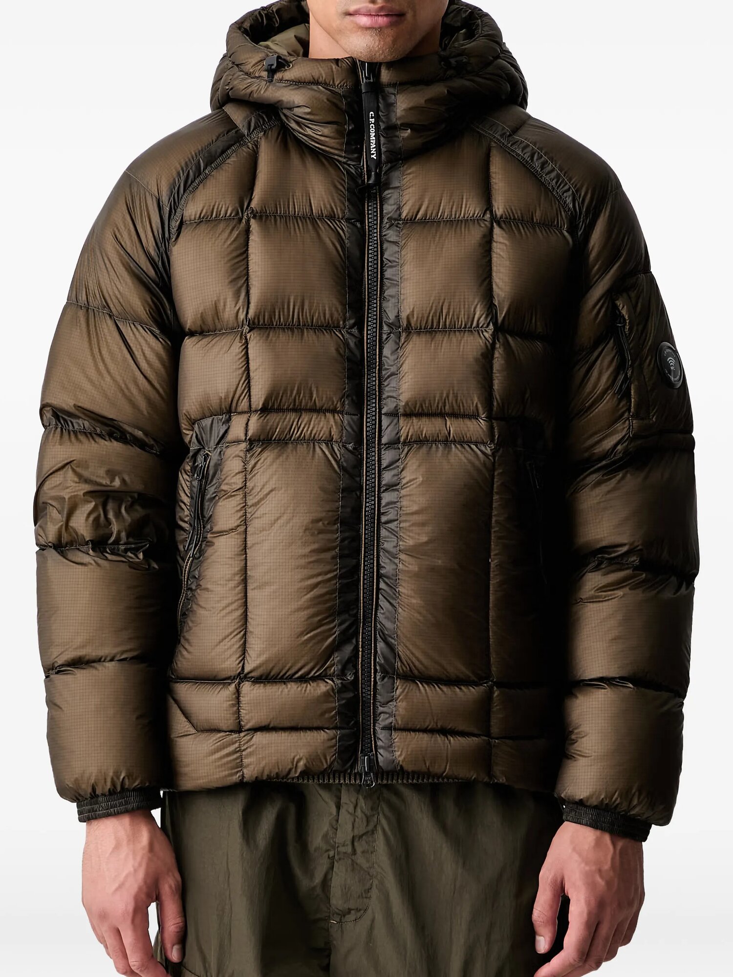 Куртка C.P. COMPANY D.D. Shell hooded puffer jacket, размер 2XL, зеленый — фото 1