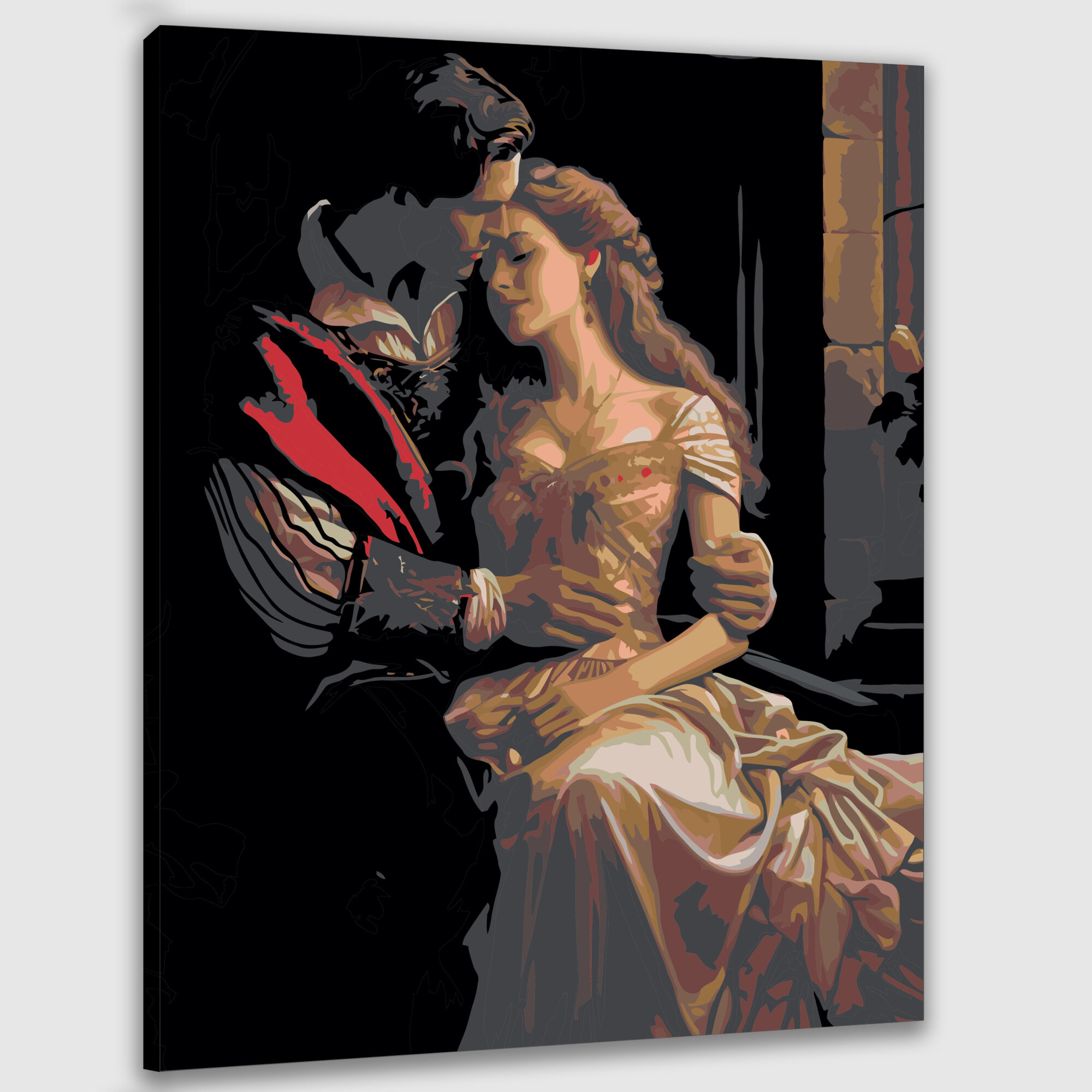 Картина по номерам 40x50 см, картина, масло, реализм, король, королева, руки, взгляд, любовь, связь, интерьер, замок