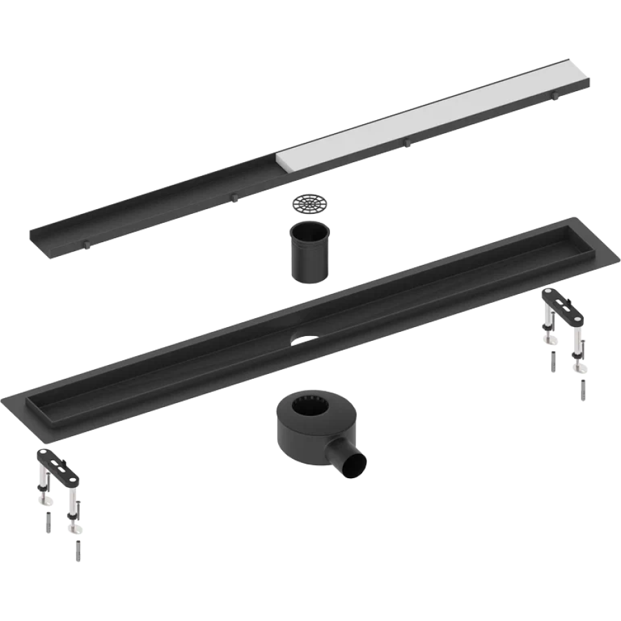 Душевой трап (лоток) Timo Drain Systems DS230208/03 800 двусторонняя панель plate под плитку, черный