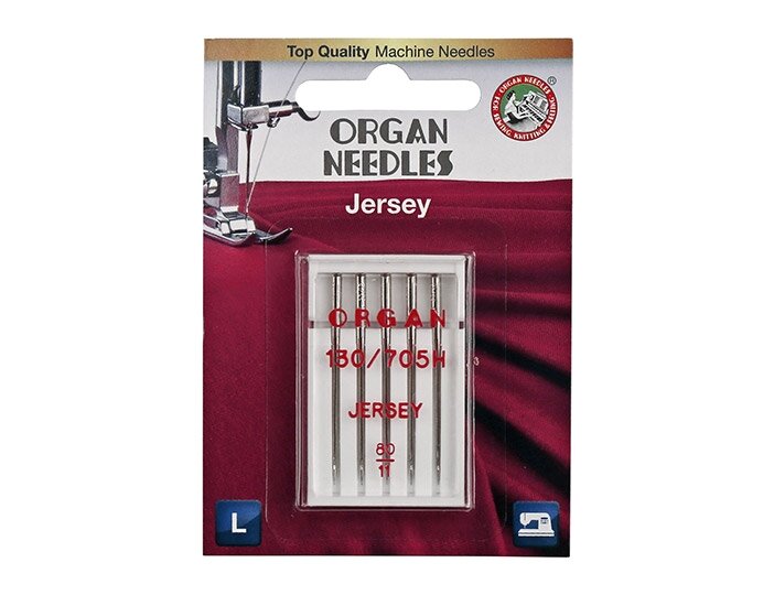 Иглы ORGAN джерси №80 для бытовых швейных машин упаковка 5 игл
