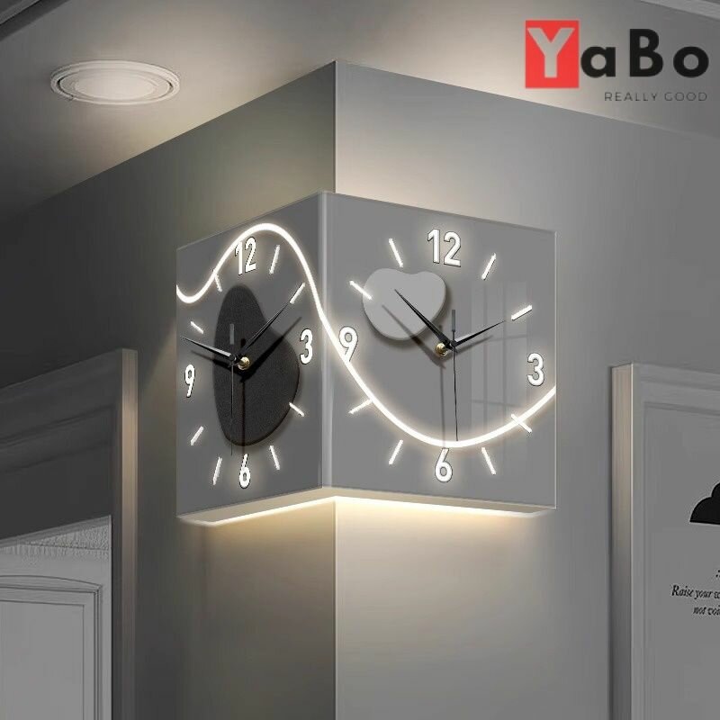 Креативные настенные угловые двусторонние часы