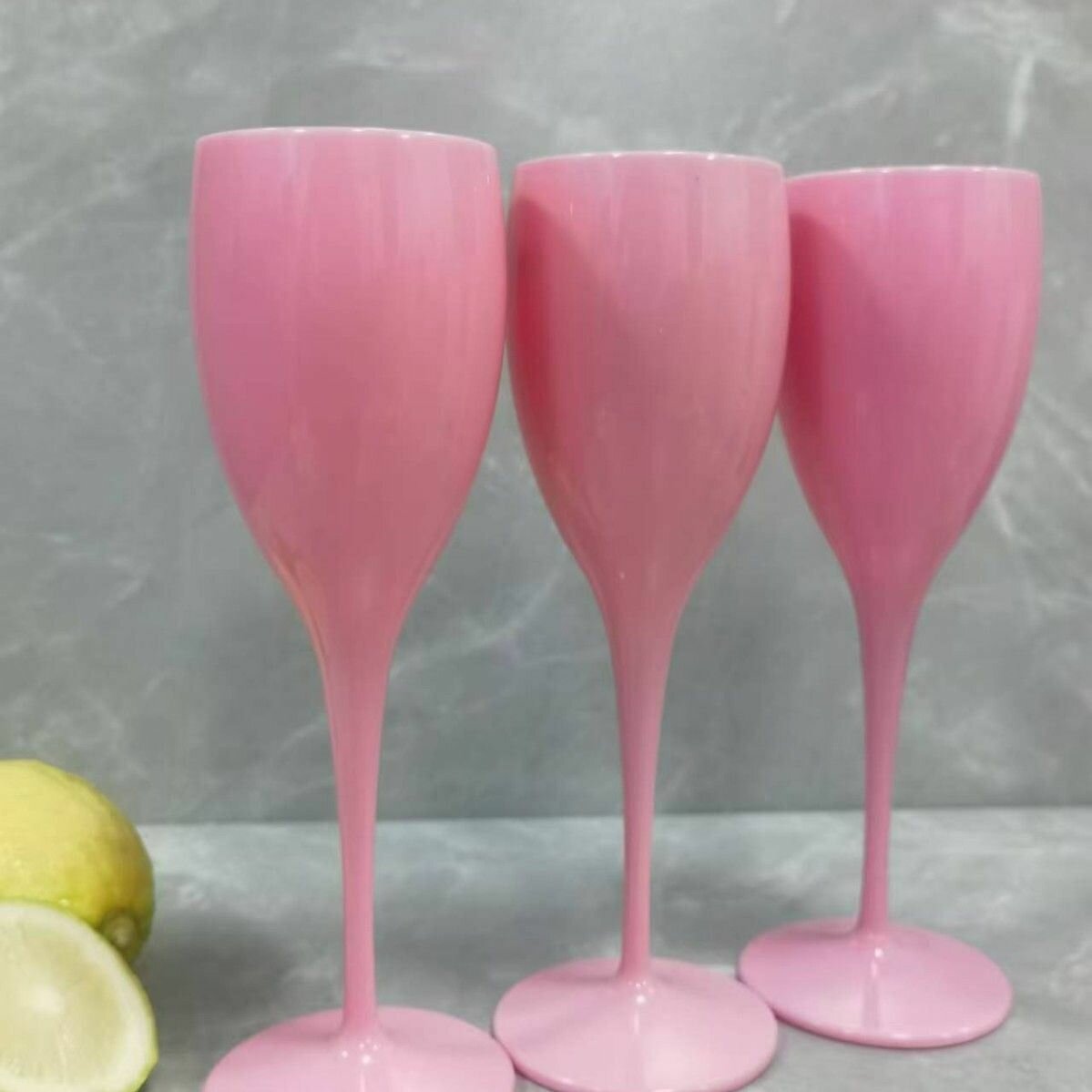 Бокалы пластиковые акриловые небьющиеся для шампанского, вина.