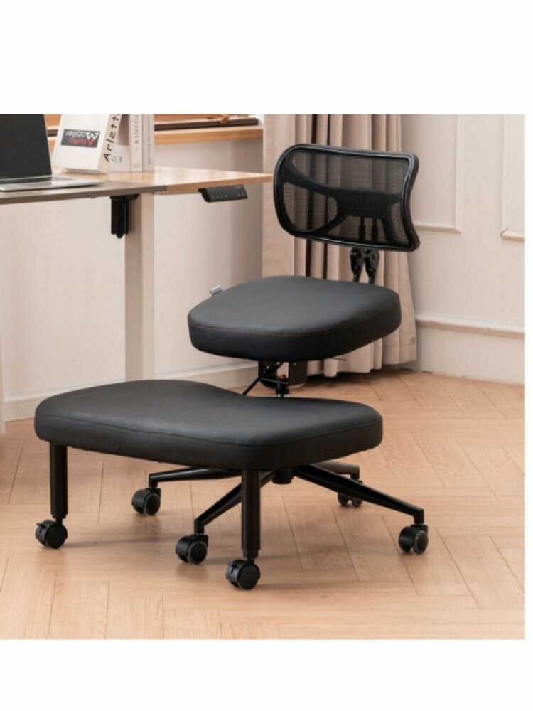 Эргономичный стул Damedai Cross Legged Knee Chair, металл, искусственная кожа, черный