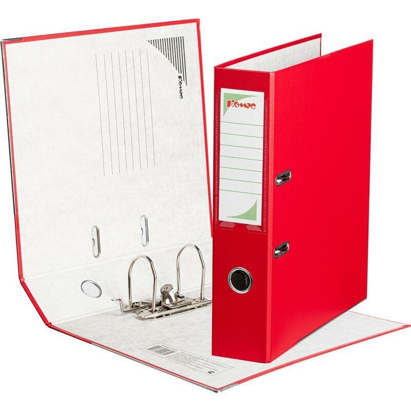 Папка-регистратор Комус Экономи 75 мм красная