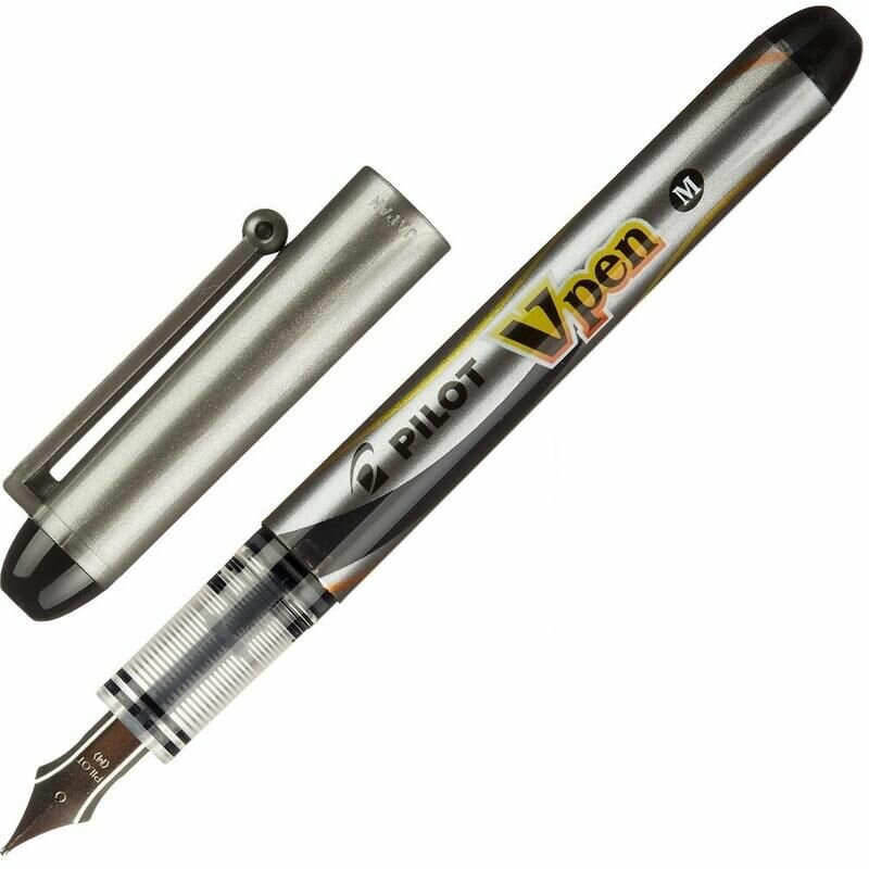 Ручка перьевая одноразовая Pilot SVP-4M V-Pen цвет чернил черный цвет корпуса серый