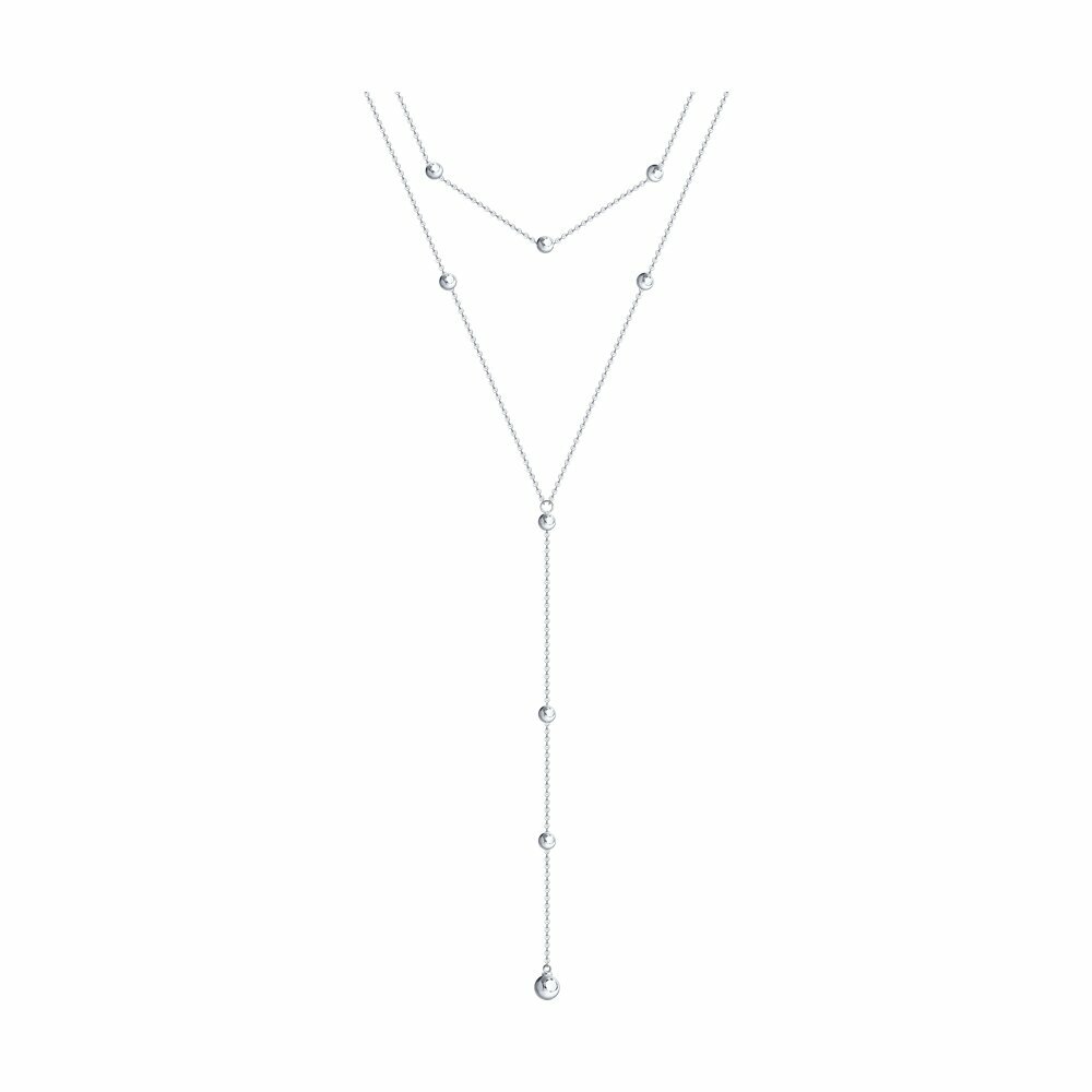 Колье, серебро, 925 проба, родирование