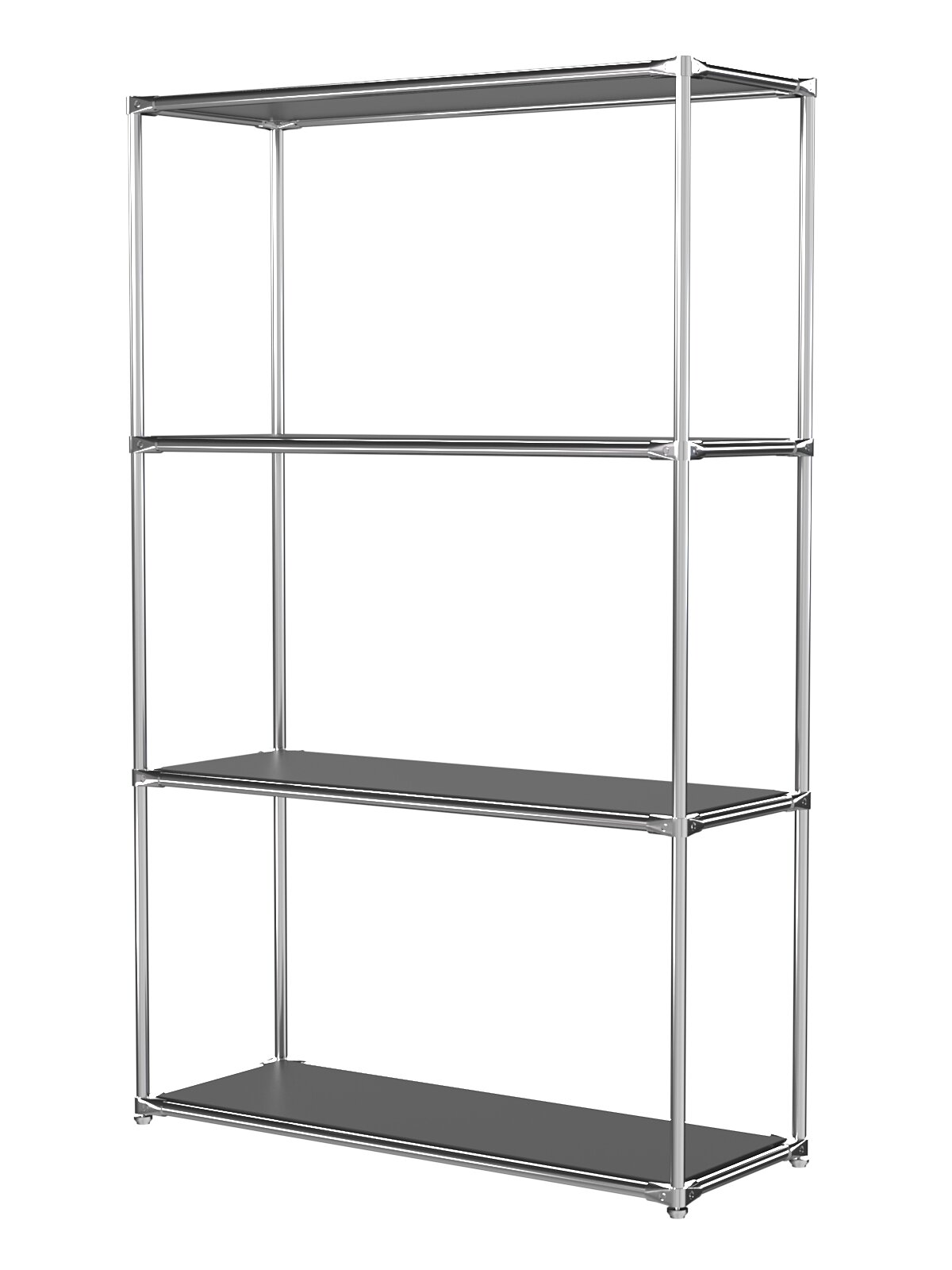 Хромированный стеллаж стиль №1г с полками ДСП 16 мм, Черный