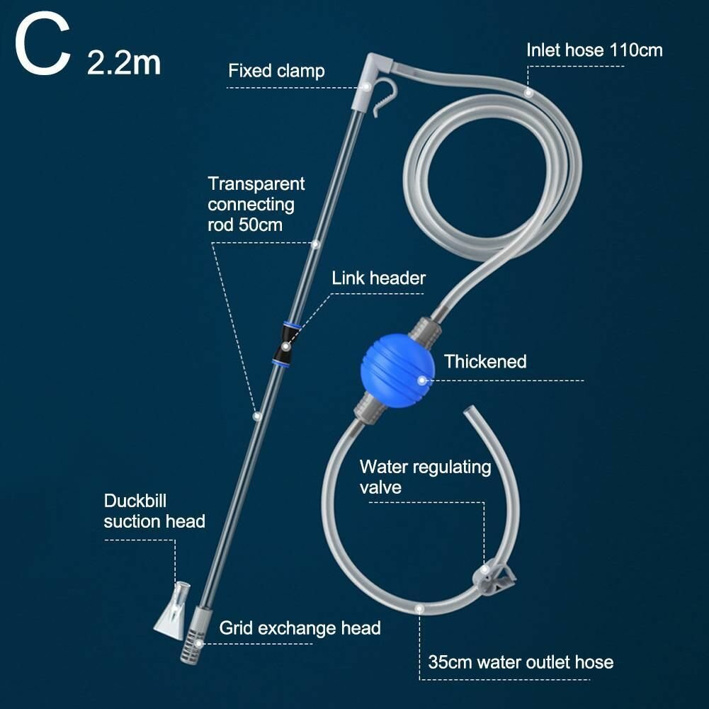 Сифон для аквариума, чистки грунта /мойки аквариумов/слива и перелива воды.