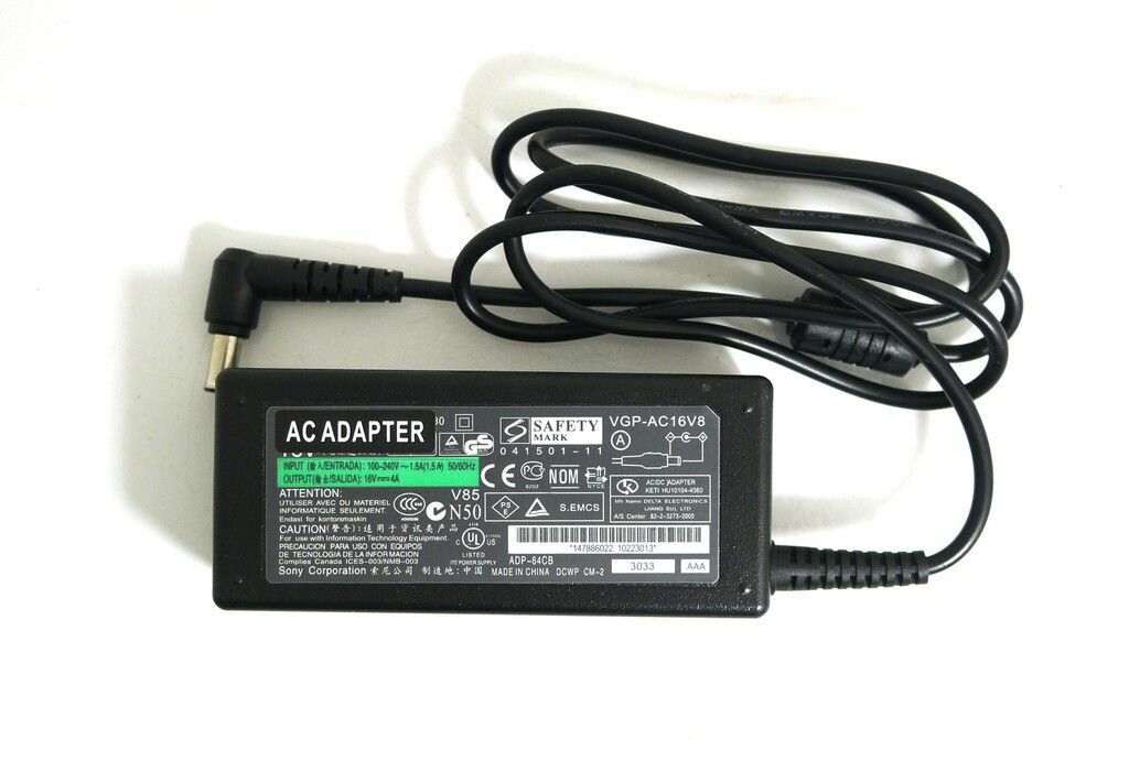 Блок питания для ноутбука Sony (6.0 мм, 4.4 мм, 16 V, 4 А), новый