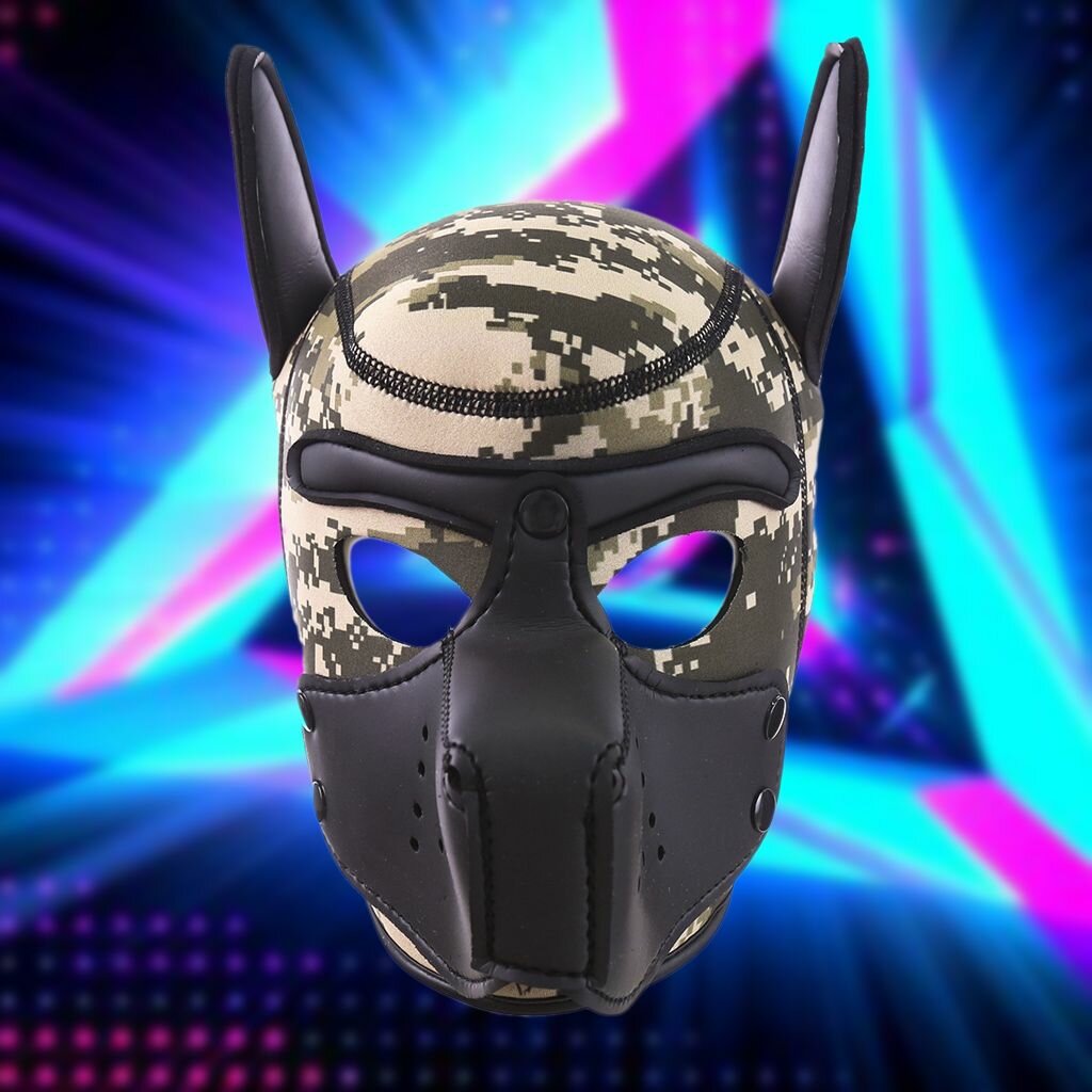 Новый головной убор собаки Хаски, маска для переодевания на сцене ночного клуба -черно-красная