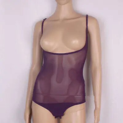 Женское танцевальное Боди без рукавов, эластичный сетчатый топ, Один размер, Фиолетовый, purple