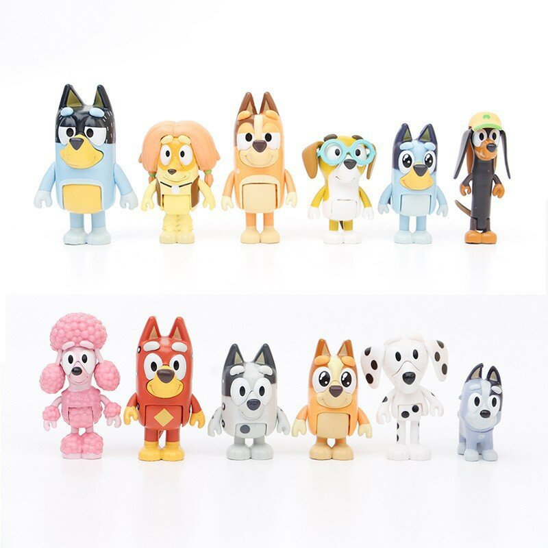 Набор фигурок Блуи / Bluey 12шт (5-8см)