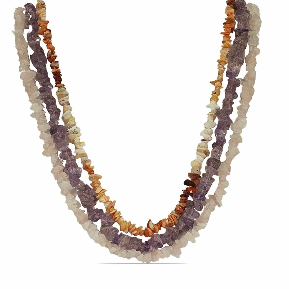 Колье, аметист, опал