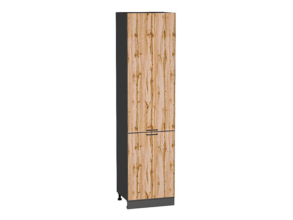 VVT Шкаф пенал с 2-мя дверцами Флэт Graphite, Wotan Oak 2S, 2340, 600 В*Ш*Г 2336*600*574, фасад ЛДСП Wotan Oak 2S, корпус Graphite Wotan Oak 2S