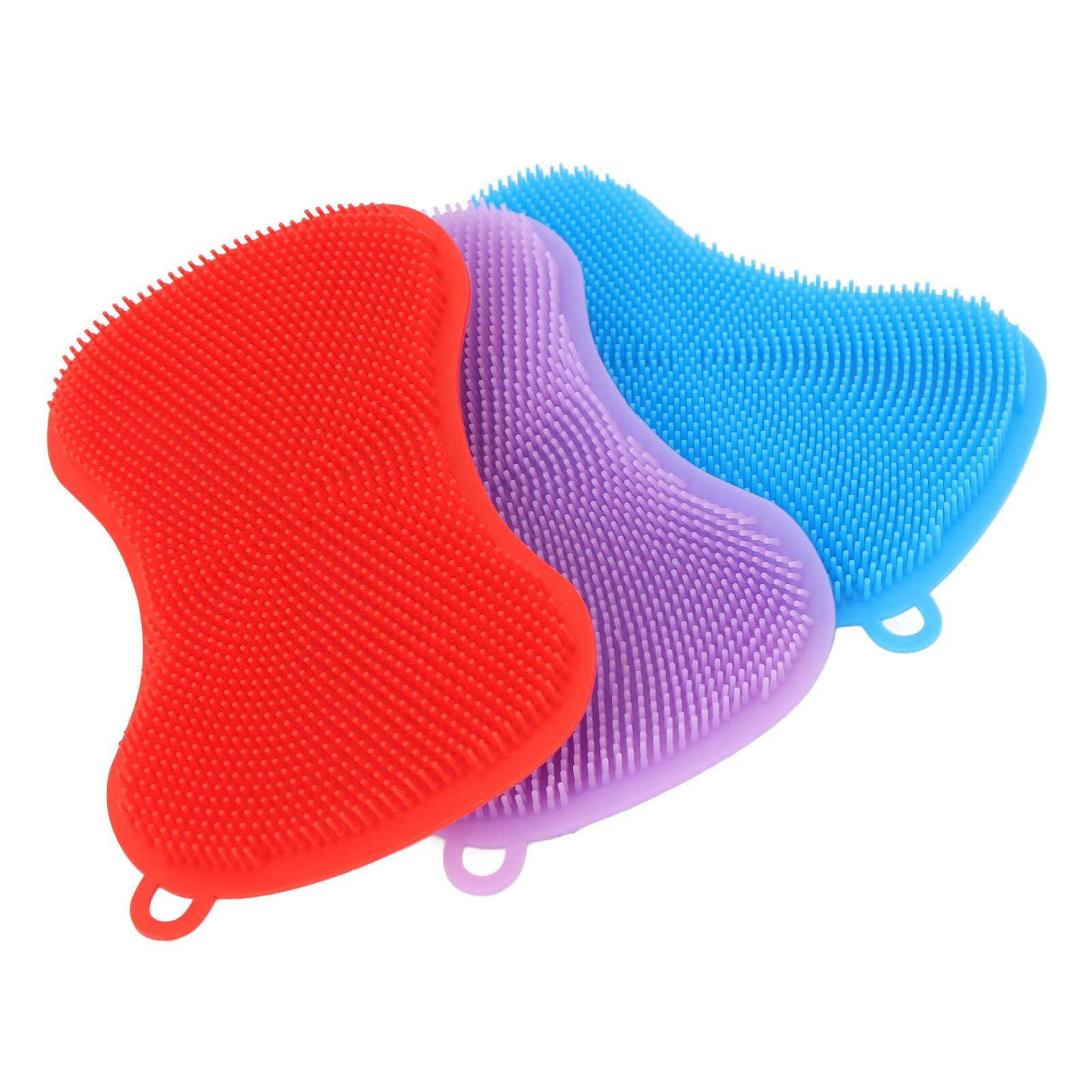 3 штуки силиконовые губки для мытья посуды, не прилипают, антискользящие, многофункциональные, с дыркой для подвешивания