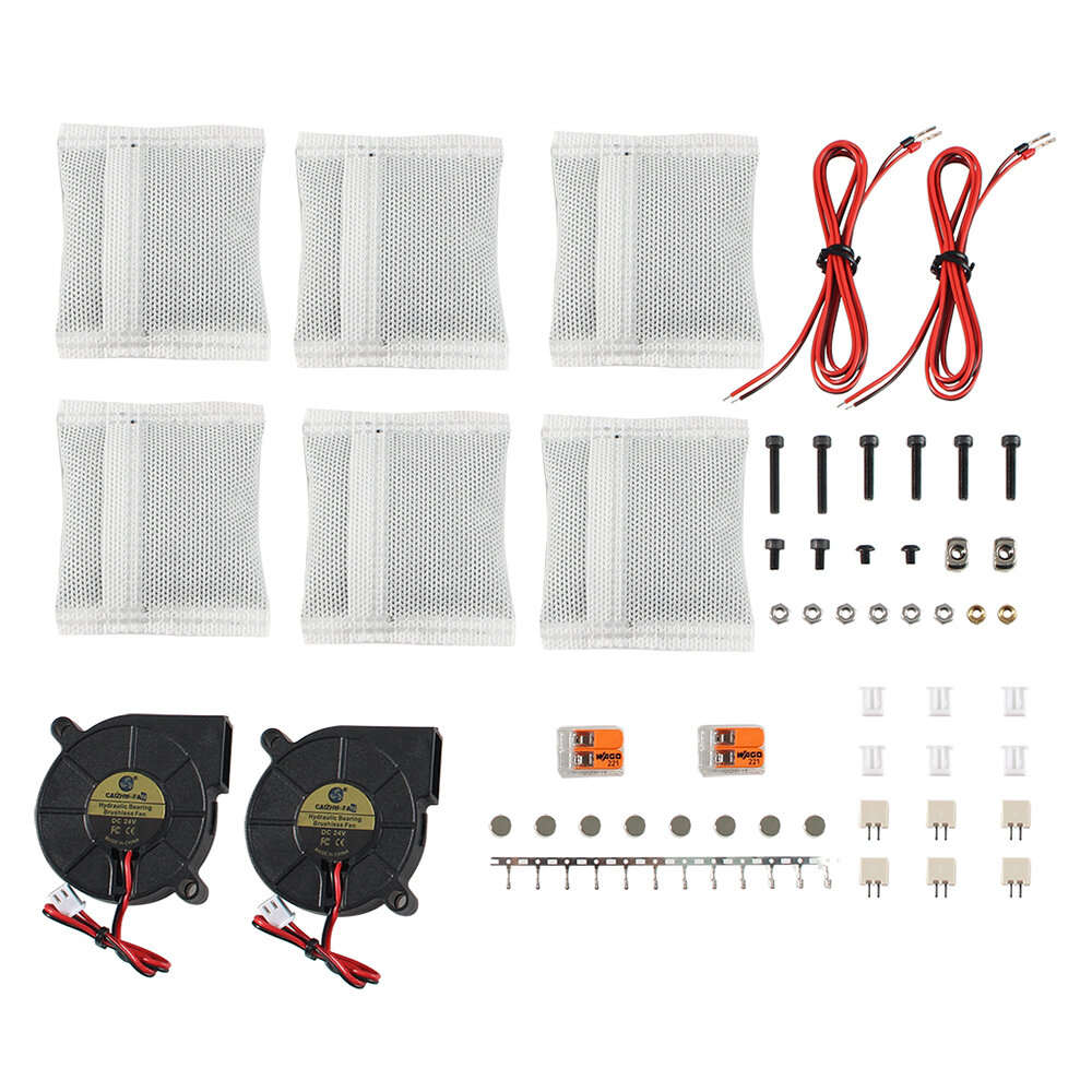 3D Printer Nevermore V6 Duo Activated Carbon Accessory Compatible with VORO 2.4 VORO VORO Switchwire VORO 1.8 3D Printer Air Filter Kit with 2 Turbofans 6 Activated Carbon Pack 10 Screws 2 Nuts 6 Hex Nuts 2 Inlay Nuts 6 XH-2A Sockets 6 XH2.54 2P