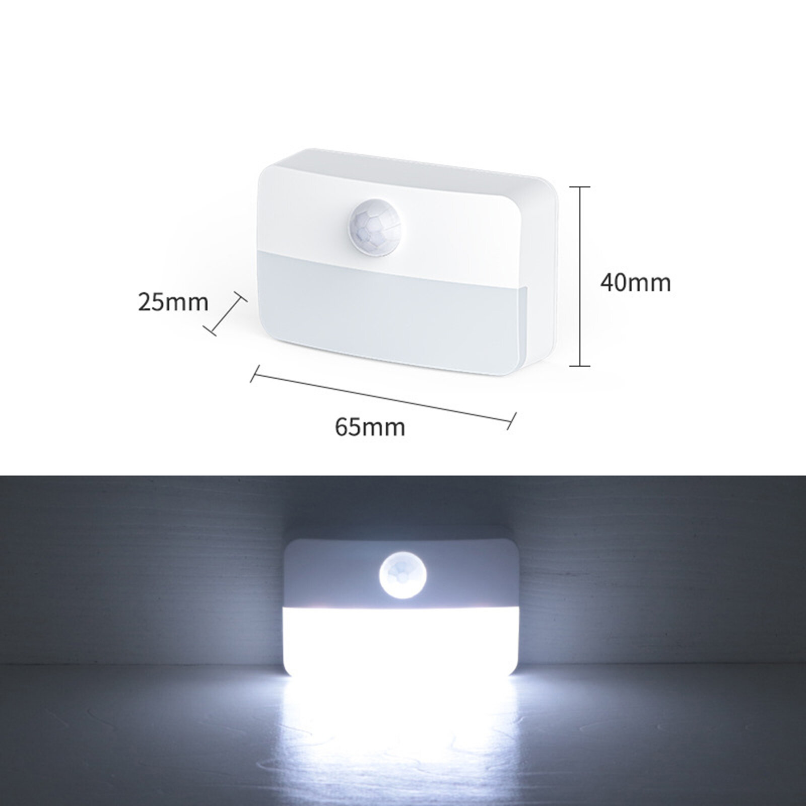 Индукционная лампа с датчиком движения, настенный светильник с интеллектуальным датчиком движения, ночник для шкафа, светильник на тумбочке, питание от батареек типа AAA