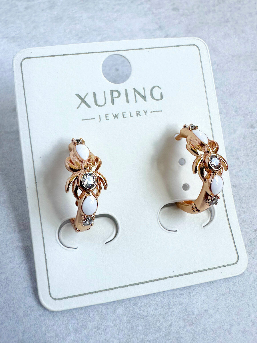 Серьги конго, циркон