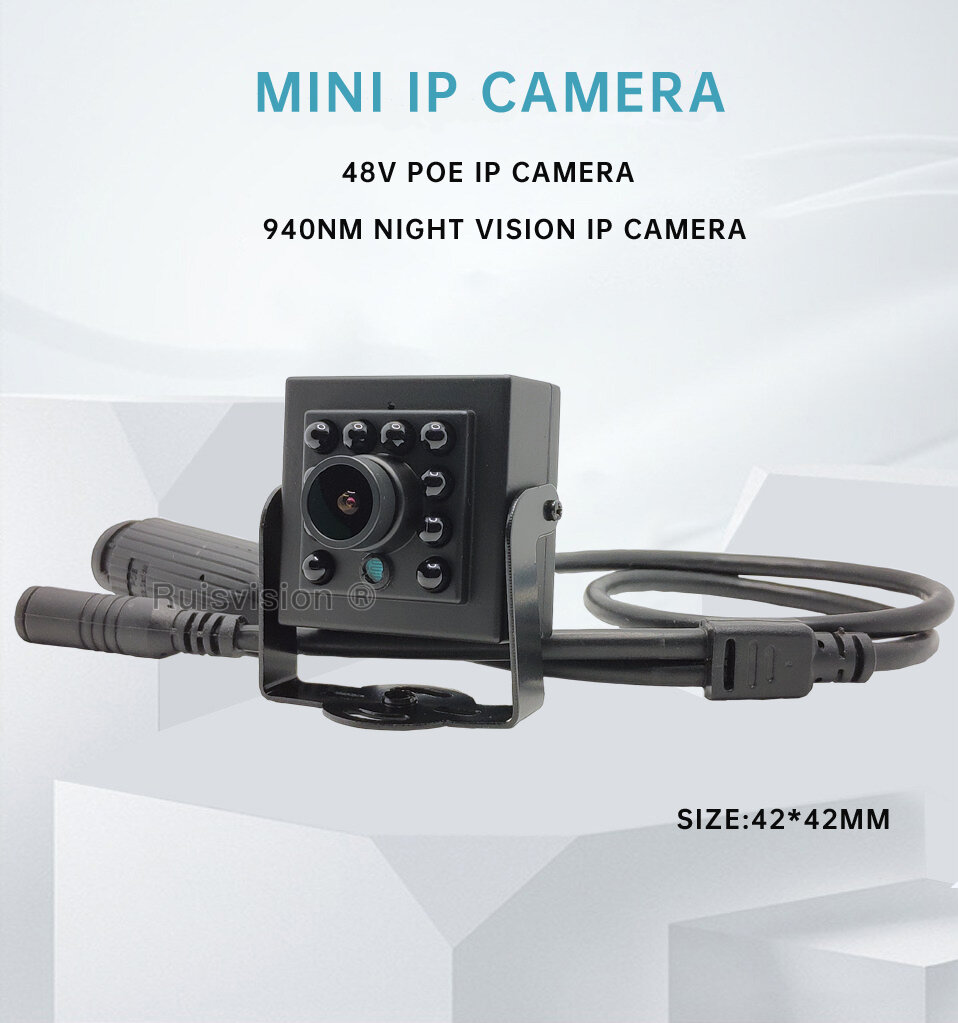 Мини IP POE камера 4 МП с ИК-камерой ночного видения для внутреннего видеонаблюдения