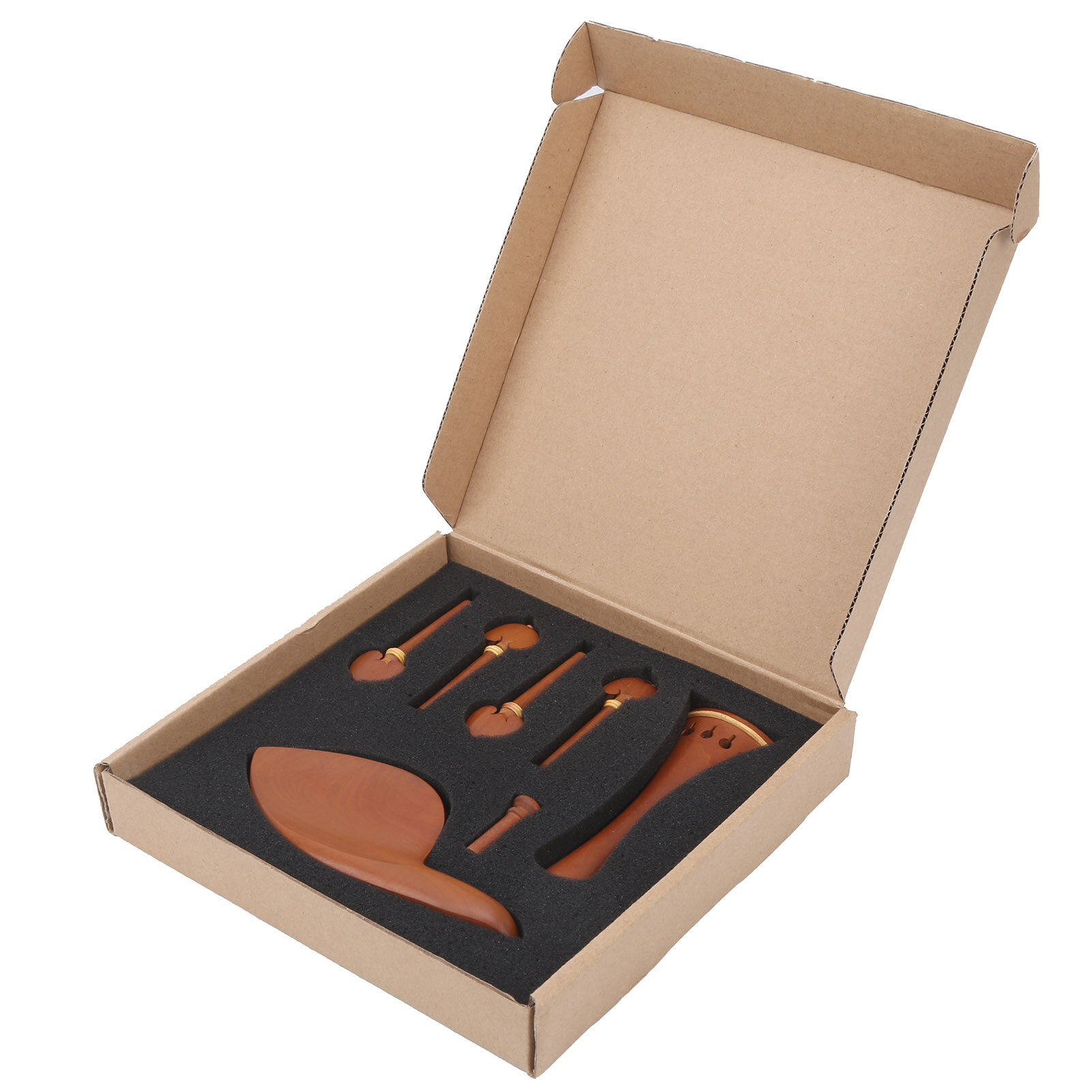 Детали скрипки с подбородником, подгрудником, деревянными колками, сменным комплектом фитингов 4/4