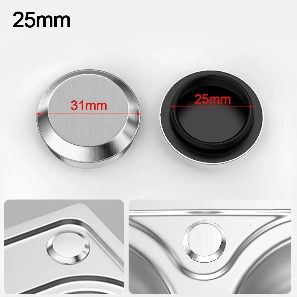 Заглушка для раковины из нержавеющей стали, крышка отверстия для крана, пробка для воды, кухонное дренажное уплотнение, защита от протечек, простые в использовании аксессуары для стирки