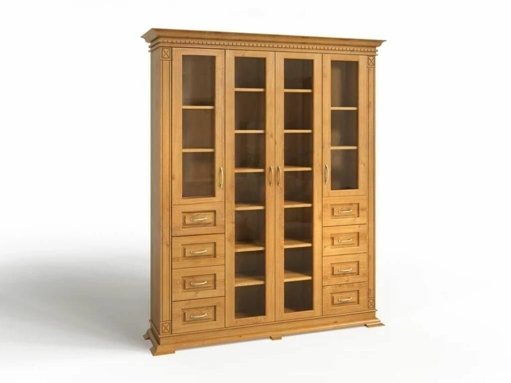 Библиотека Верди №234 из Массива сосны, 180х40х220 см, классический орех 2