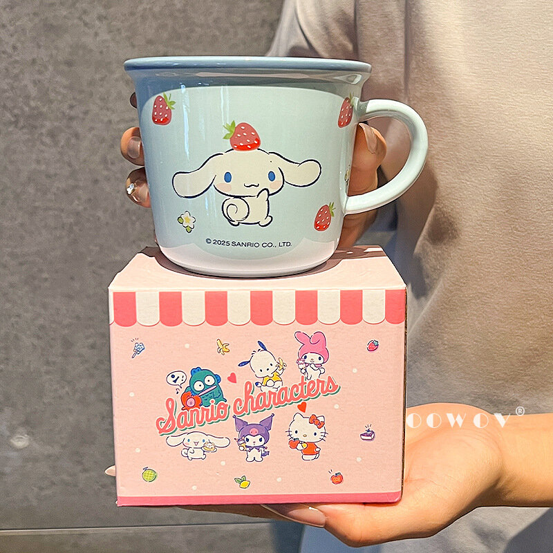 Кружка Sanrio Hello Kitty с логотипом бренда, новая высококачественная детская молочная чашка, керамическая чашка для дома, подарок на день рождения