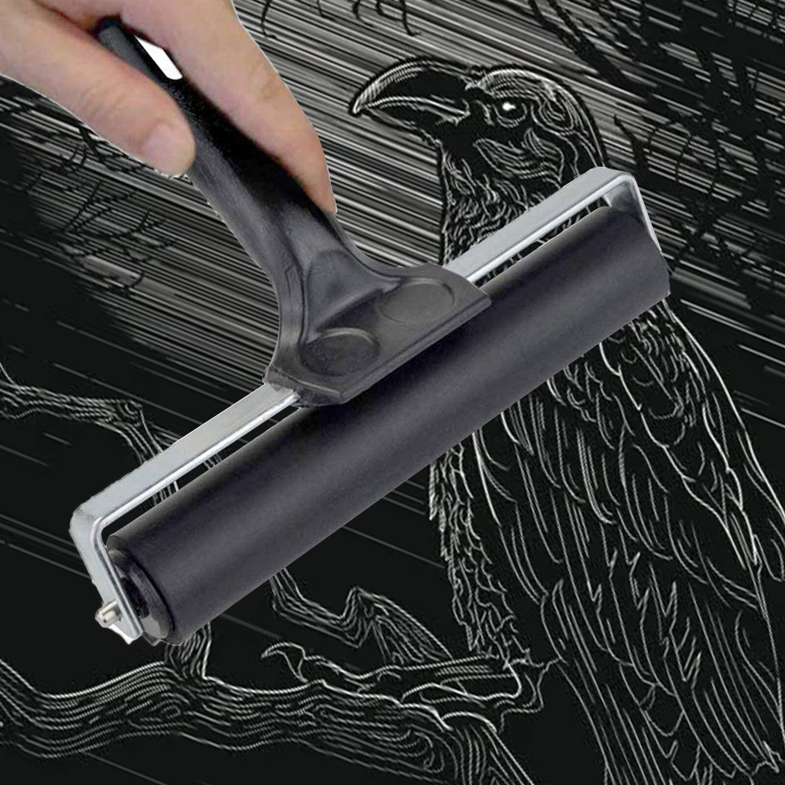 2 шт, валик Brayer, 6 см, прочный резиновый ручной валик, инструмент для штамповки для гравюры, рисования, ремесла