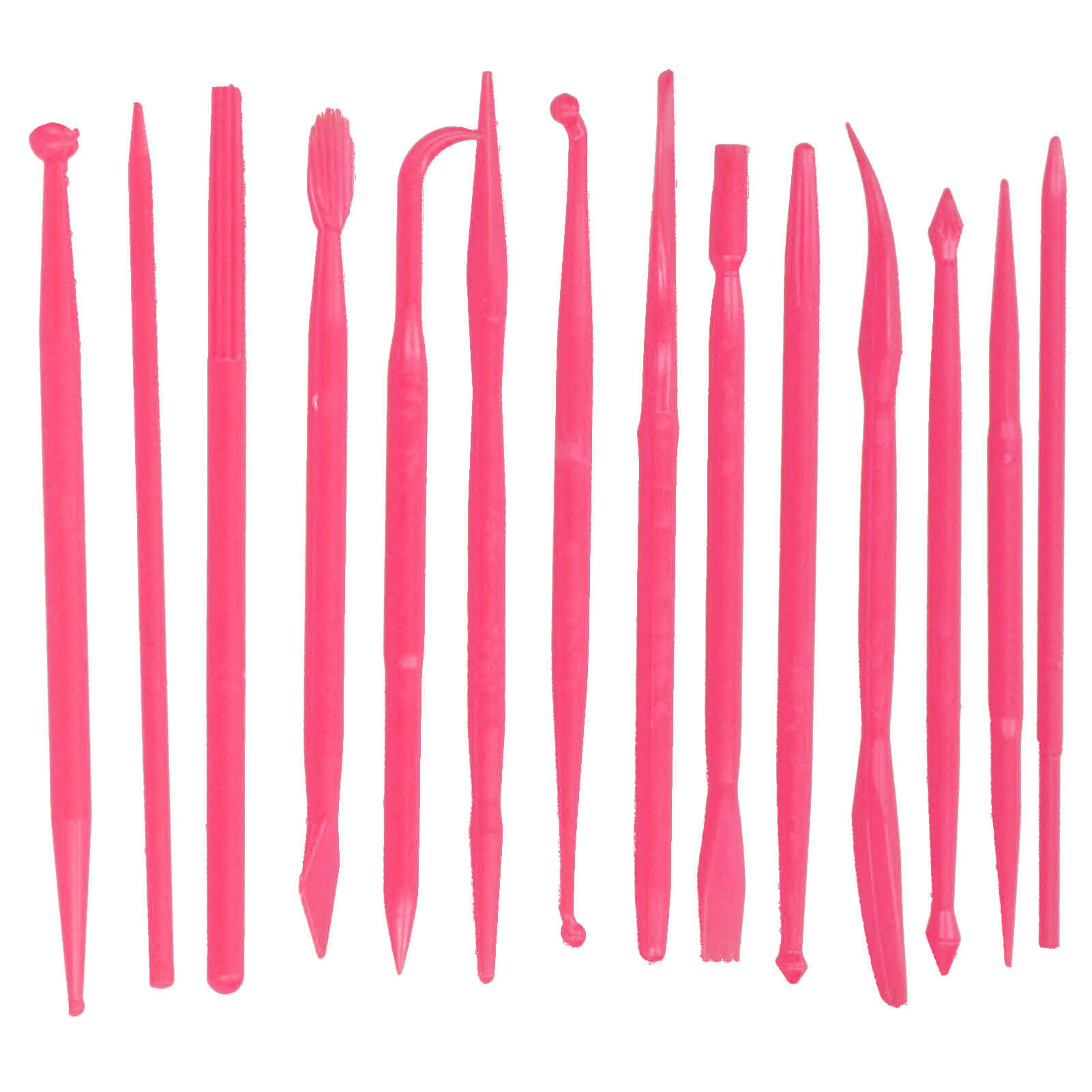 14PCS/Set Plastic Crafts Clay Modeling Tool for Shaping and Sculpting Cake Embossing DecorRose Red