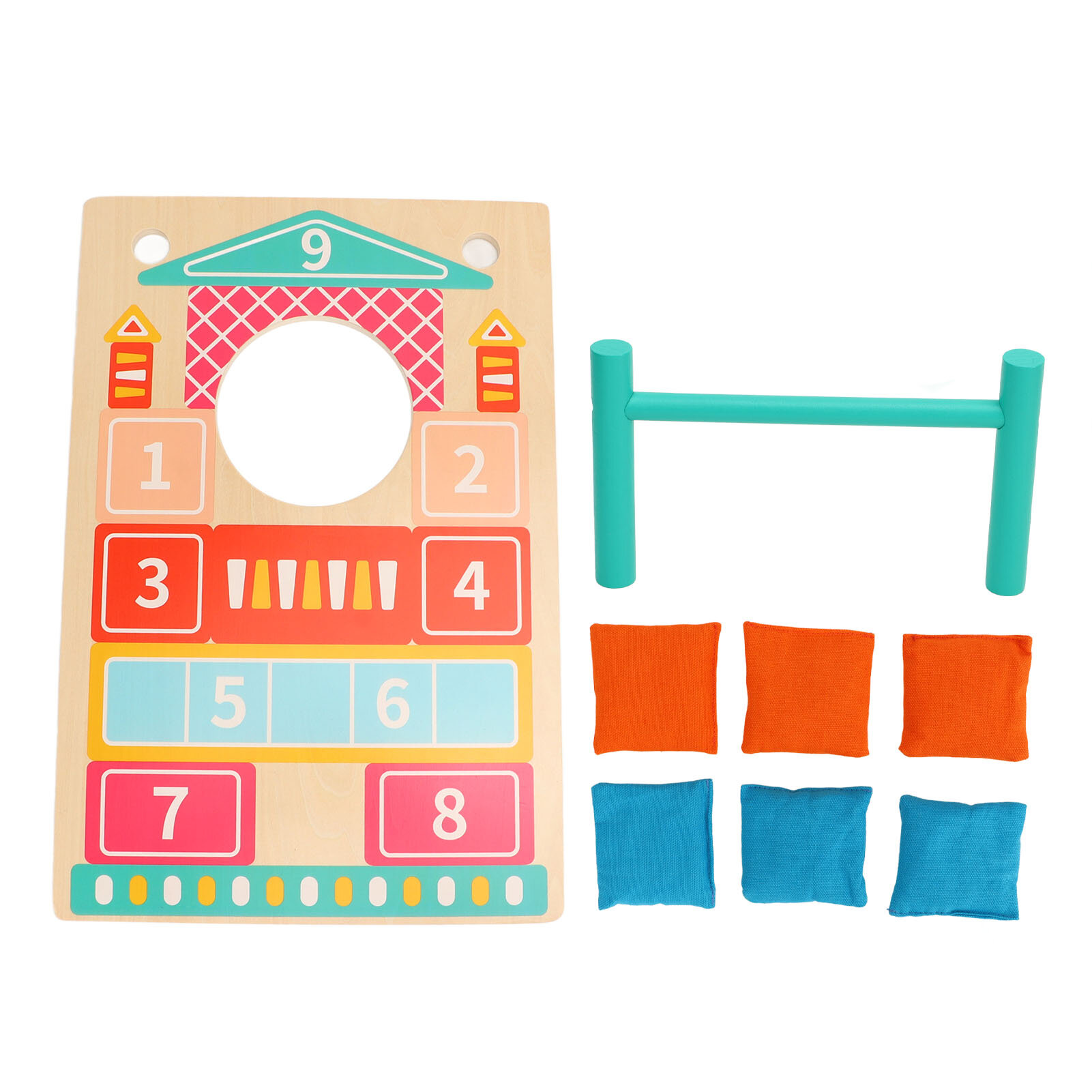 Набор для игры в корнхол из цельного дерева. Игра в метание мячей в помещении и на улице с прочными сумками. Интерактивная игра для детей и взрослых на лужайке во дворе.