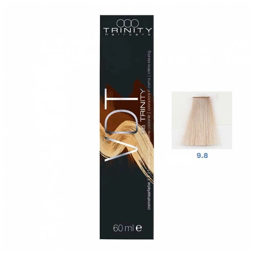 Trinity VDT Стойкая краска для волос 60 мл - VDT 9.8 lichtblond perl Очень светлый блонд перламутровый