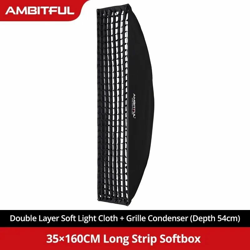 AMBITFUL FW35x160 см +grid Прямоугольный восьмиугольный софтбокс с сотовой сеткой для софтбокса Bowens Studio Flash
